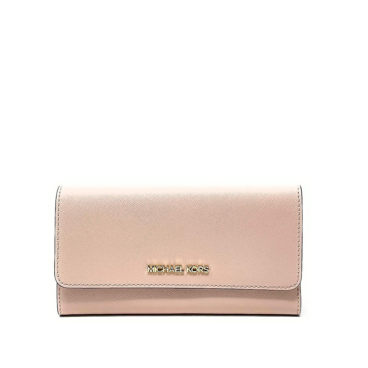 Michael Kors Women's Leather Jet Set Travel Large Trifold Wallet In Powder blush