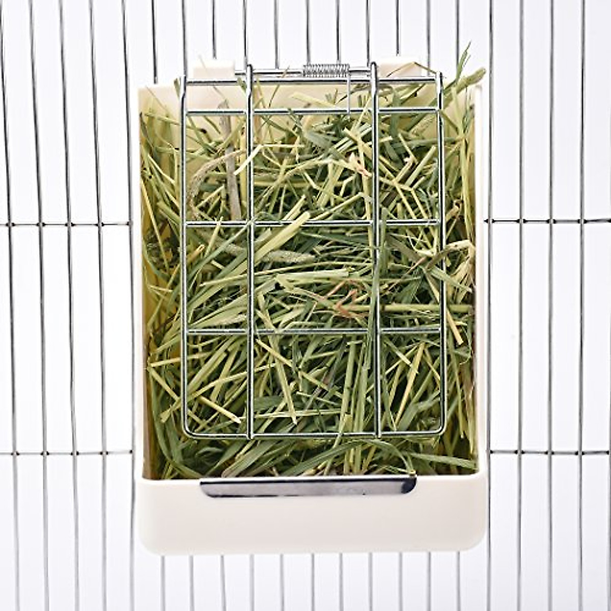 CalPalmy 2-Pack Hay Feeder for Rabbits, Guinea Pigs, and Chinchillas - Minimize Waste and Mess with 5 1/2" x 3 1/2" x 7 3/8" Hanging Alfalfa and Timothy Hay Dispenser