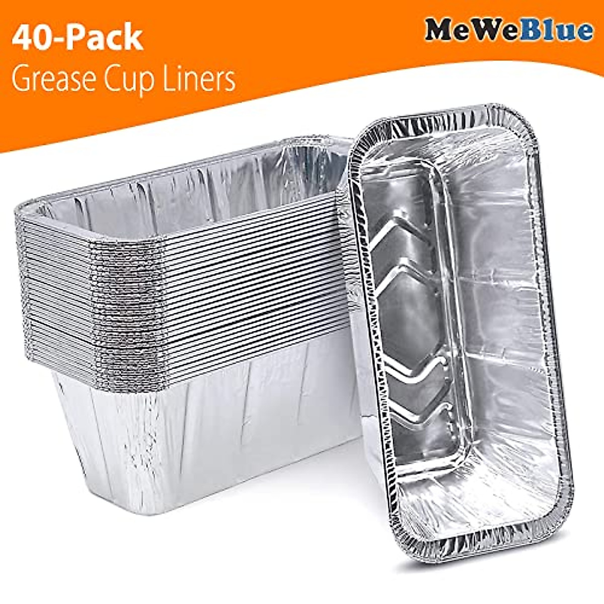 40-Pack Blackstone Grease Cup Liners, Blackstone Griddle Accessories, Grease Catcher Liners for Blackstone Grill, Aluminum Foil Drip Pan Compatible Blackstone Griddle 36" 30" 28" 22" 17"