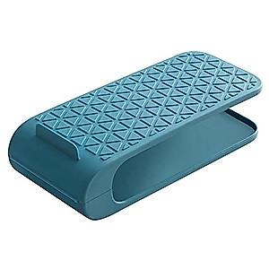 KNFUT Shoe Slots, Double-Deck Stackable Shoe Storage Rack Free Height Adjustment Anti-Slip Texture Storage Shoe Holder Shelf for Home (Color : Blue)