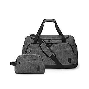 Gym Bags for Men Women, BAGSMART Duffle Bag for Travel Duffel Bags, Carry on Weekender Overnight Bag, Personal Item Travel Bag, Hospital Bags for Labor and Delivery, Shoes Bag, Grey-38L