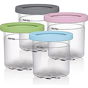 New Ice Cream Pints Containers|2/4 Packs Containers with Lids Replacements for Ninja Creami Pints,With NC301 NC300 NC299AMZ Series Ice Cream Maker (C)