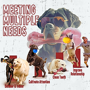 Zeaxuie Heavy Duty Various Dog Chew Toys for Aggressive Chewers - 9 Pack Value Set includes Indestructible Rope Toys & Squeaky Toys for Medium, Large & X-Large Breeds (for Energy Chewers)