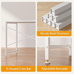 CubiCubi Small Computer Desk with Shelves, 40 Inch Reversible Home Office Desk with 3 Tier Storage Bookshelf, Study Writing Office Table, Pure White