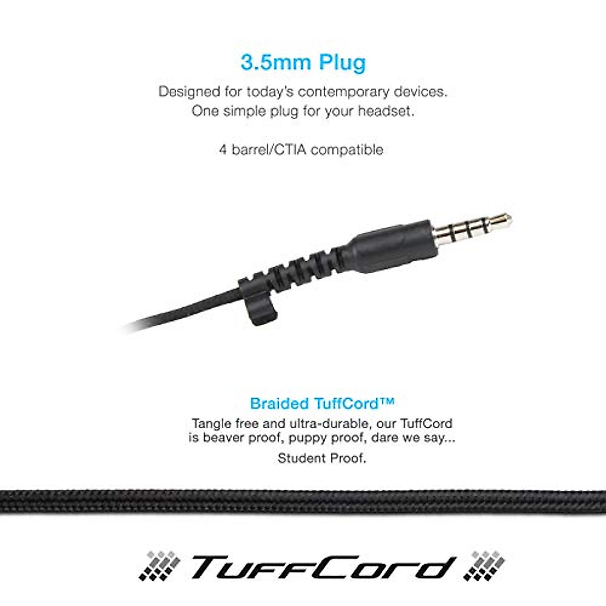 Cyber Acoustics Lightweight 3.5mm Headphones - Great for use with Cell Phones, Tablets, Laptops, PCs, Macs (ACM-4004)