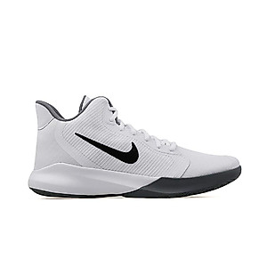 Nike Unisex-Adult Precision III Basketball Shoe, White/Black, 3.5 Regular US