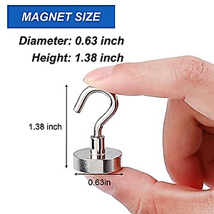 LOVIMAG Strong Magnetic Hooks, 25Lbs Rare Earth Magnets Heavy Duty with Hook for Refrigerator, Strong Cruise Hook for Hanging, Ceiling Magnets for Hanging, Grill and Kitchen- 25 Pack