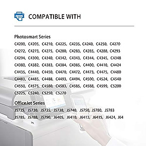 TEINO Remanufactured Ink Cartridge Replacement for HP 74XL 75XL CB336WN CB338WN use with HP Photosmart C4480 C4280 C5280 C4385 C5550 DeskJet D4260 OfficeJet J6480 J5780 (Black, Tri-Color, 2-Pack)