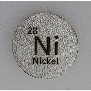 Nickel (Ni) 24.26mm Metal Disc 99.9% Pure for Collection or Experiments