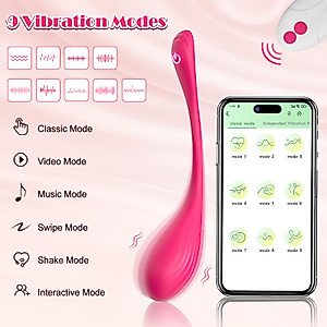Bullet Vibrator Adult Sex Toys, Wearable Panty Vagina Stimulator Mini Egg Vibrator with APP Remote Control Vibrating Ball G Spot Clitoral Anal Toys for Couple (Pink)