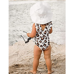 KANGKANG baby girl swimsuit 6-9 months 9-12 months Baby Swimsuit Girl One Piece Swimsuit Sunsuit leopard Print Ruffled Swimwear Bathing Suits 2Pcs Set
