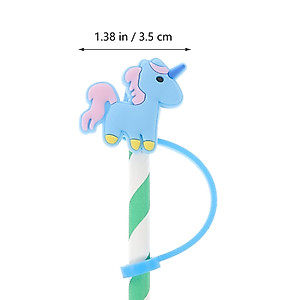 GLEAVI Silicone Straw Lid 8pcs Unicorn Straw Lid Drinking Straw Covers Caps for Straws Straw Toppers for Tumblers Silicone Straw Tips Kids Straw Covers Water Cup -