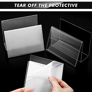 Clear Acrylic Postcard Holder Greeting Card Display Clear Business Card Stand Rack for Index Card Organizer Desk Table Home Office, 6 x 4.25 x 4.5 Inches(6 Pcs)