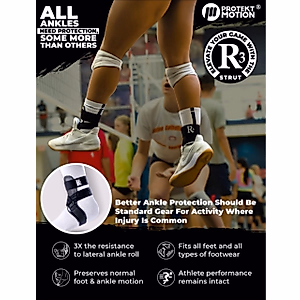 Protekt Motion - R3 STRUT High Performance Sports Ankle Brace; 3X The Ankle Roll Resistance of Old-style Lace-up & Stirrup Braces (Left, Medium)