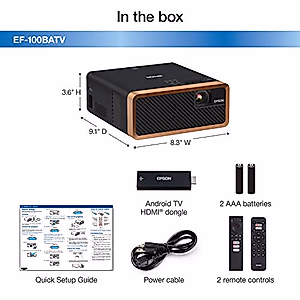 Epson EF-100 Smart Streaming Laser Projector with Android TV - Black