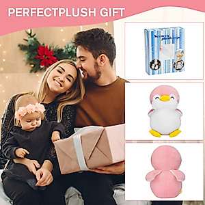 SEENEEY Plushies Penguin Stuffed Animal Toys,Fat Penguin Plush Doll Boy Girl Girlfriend Valentine's Day Gift Cute Pillow (Pink,9.8in)