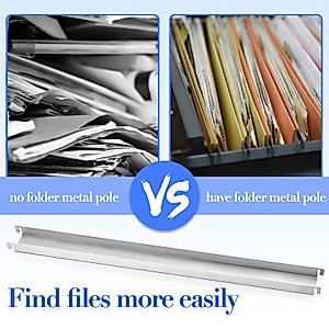 Lateral Front to Back File Rails Front to Back File Bar Rails Hanging File Rails Filing Cabinet Parts Stainless Steel File Drawer Rails 15.76 Inches Long (6 Pieces)