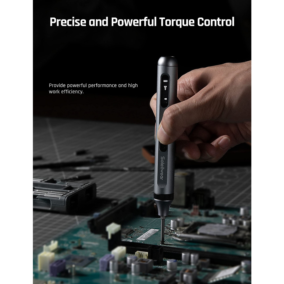 Mini Electric Screwdriver, 52 in 1 Electric Screwdriver Kit with 48 Magnetic Bits, Soleilwear Precision Screwdriver Cordless Repair Tool for Phone Camera Laptop Watch