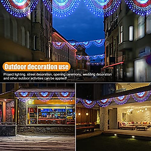 FAMILy LED American Christmas Lights Pleated American Flag Lights 4 x 2 Feet Patriot Decorations Holiday, Garden, Indoor and Outdoor Waterproof Flag Lights （1Pack）