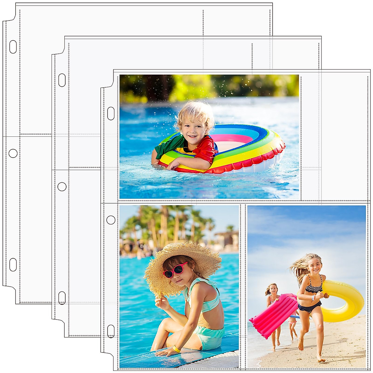 MaxGear Photo Sleeves for 3 Ring Binder 30 Pack - (4x6, for 180 Photos)，Archival Photo Pages Photo Album Refill Pages Photo Sheet Protector Page Protectors 8.5 x 11, Each Page Holds Six 4x6 Pictures