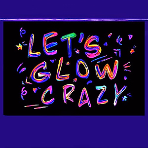 Ralxion Glow in The Dark Party Supplies Neon Party Backdrop Glow Party Supplies and Decorations Let's Glow Backdrop Blacklight Reactive Graffiti UV Blacklight