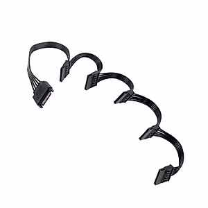 RGEEK SATA Power Splitter Cable, 15 Pin SATA to 5 SATA Power Splitter Cable Apply for HDD、SSD、Optical Drives Sata Power Cable -24 Inches