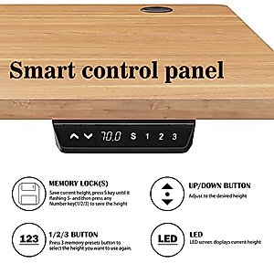 Meilocar Height Adjustable Electric Standing Desk, Sit Stand Computer Desk with Memory Controller, Home Office Desk Computer Workstation 48" x 24" Tabletop (White Top + White Frame)