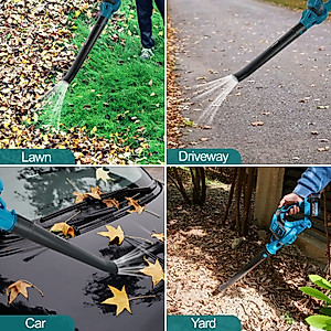 Cordless Leaf Blower - 21V 600W 250CFM 130MPH Electrical Handheld Blower with 2 Batteries & Charger, Battery Powered Leaf Blower Lightweight for Leaf, Snow, Dust Blowing