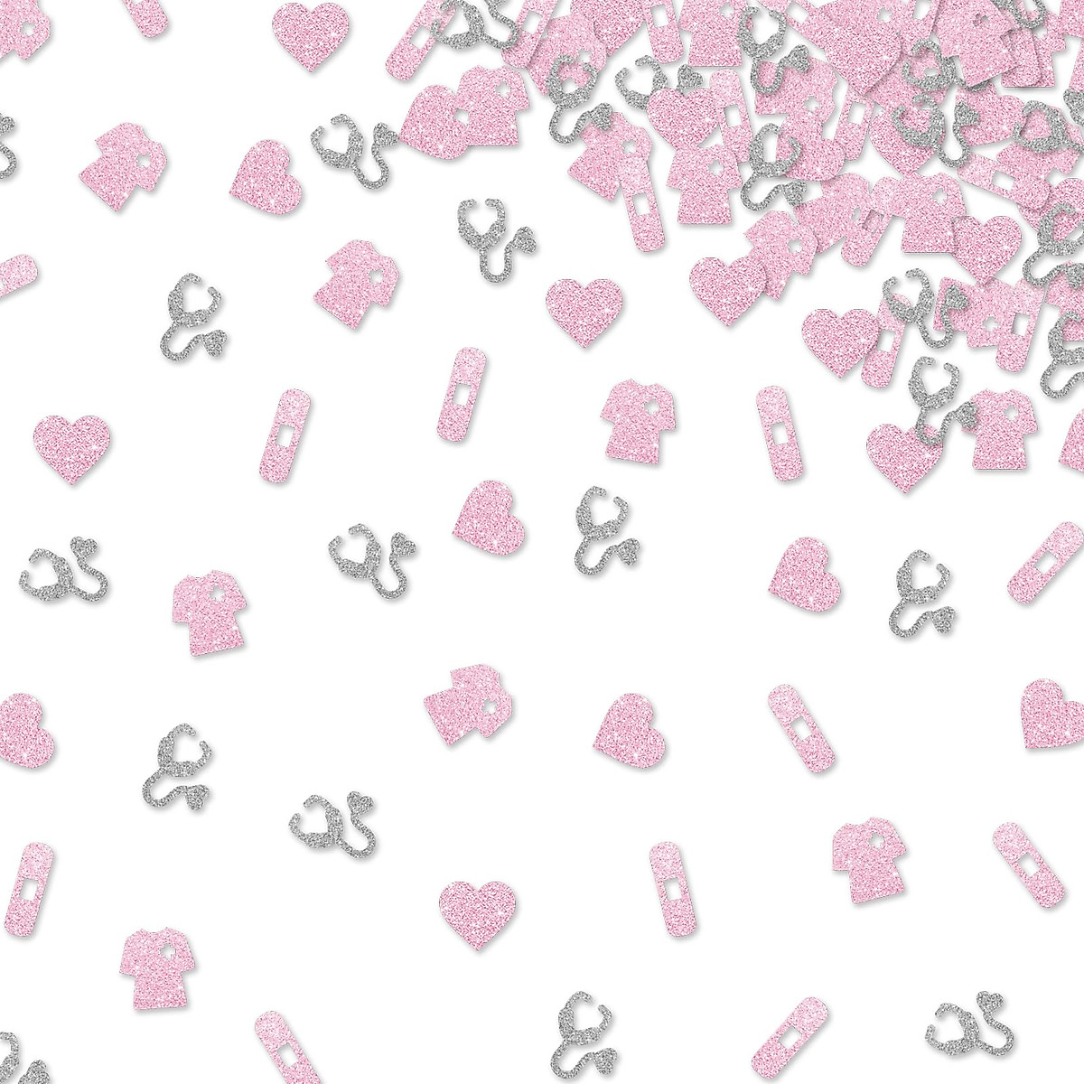 120 Congrats Nurse Confetti, Medical School Grad Party Confetti, Doctor Grad Paper Scatter, Pink Glitter Uniform Table Scatter, Nursing School Graduation Party Decoration