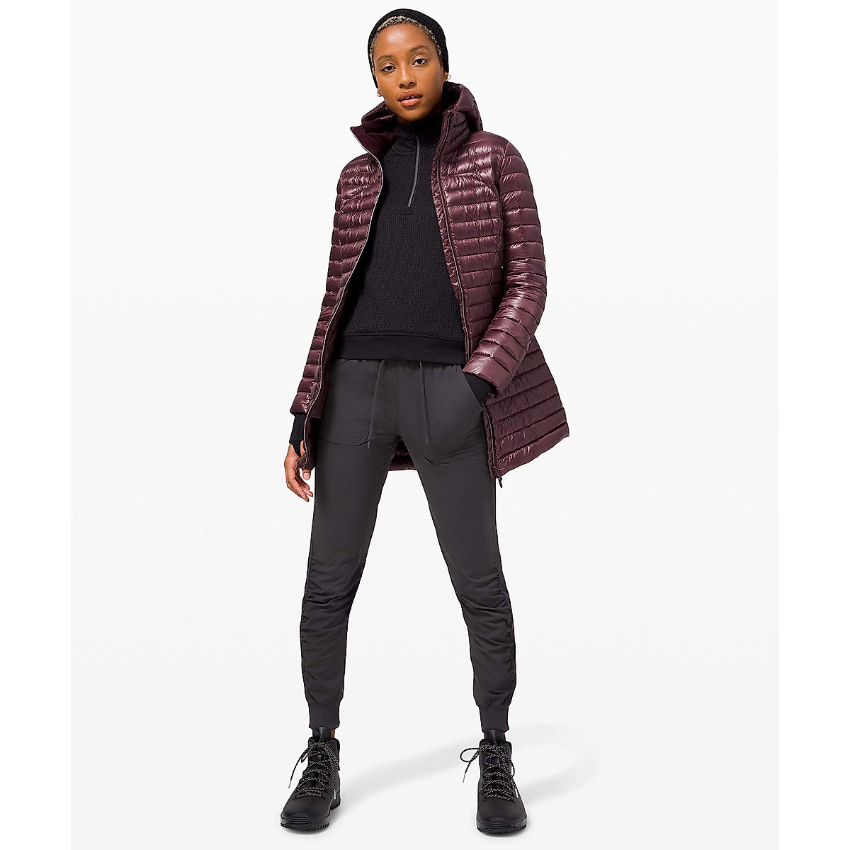 Lululemon Pack It Down Long Jacket Shine (Bordeaux Drama, numeric_4)