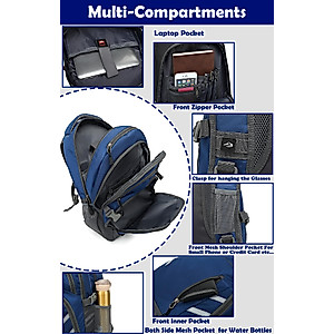 ProEtrade Backpack Bookbag for College Laptop Travel,Fit Laptop Up to 15.6 inch with USB Charging Port Multi Compartment Anti theft, Gift for Women Men (Blue)