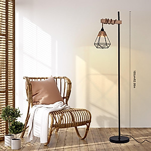 YUYANSHOP Floor Lamp for Living Room, Smart Floor Lamp, Tall Standing Lamp with Rattan Lampshade, Farmhouse Floor Lamps for Bedroom Office, Boho Floor lamp