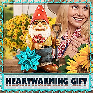 The Beautiful Gift of Flowers Gnome Decor - 9.5 Inches Tall - Hand Painted and Adorably Gnome Gifts Designed by Twig & Flower