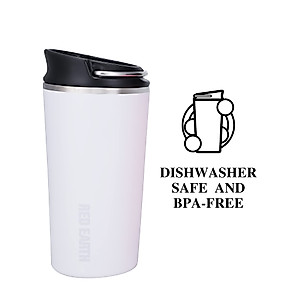 GiNT 17oz Travel Tea Mug with Infuser and Two Lids. Vacuum Insulated 316 Stainless Steel Travel Coffee Mug. Dishwasher Safe Tea Cup with Tea Strainer for Hot and Cold Brew Coffee or Tea(White)