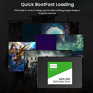 SSD 64GB Internal Solid State Hard Drive, Up to 400 MB/s SATA 6.0GB/s, Internal Hard Disk HDD Replacement for Increase Performance, Drive Fast Read for Gaming Notebook PC Desktops