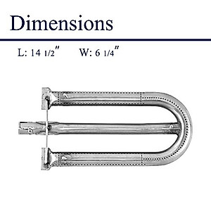 Folocy 14 1/2" x 6 1/4" Stainless Steel Gas Grill Burner Pipe Tubes BBQ Gas Grill Replacement Parts Accessories Kit for American Outdoor Grill 24NB, 24NG, 24NP, 24PC, 30NB, 30PC, 36NB, 36PC