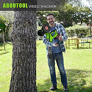 Cordless Weed Wacker,Battery Powered Weed Wacker 3 in 1 Rechargeable Weed Wacker Electric for Lawn Garden Yard, Includes 2 * 3.aH Batteries