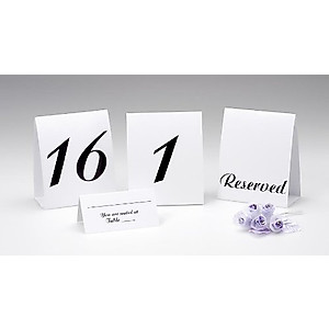 Darice VL2016A 1-15 Table Reservation Number Tents Place Card, White, 15-Pack