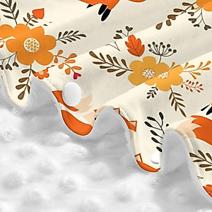 Rutiea Baby Car Seat Canopy Animal Print Fox Nursing Cover for Infant Boys and Girls Breastfeeding Scarf, Keeps Baby Warm and Cozy
