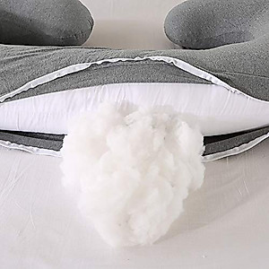 CDEN Pregnancy Pillow, C Shaped Full Body Pillow 52", Maternity Pillow Support for Back, Legs, Neck, HIPS for Pregnant Women with Removable Washable Jersey Cover(Darkgrey)