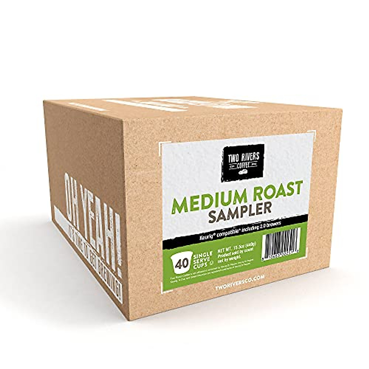 Two Rivers Coffee Medium Roast Coffee Pods, Compatible with K Cup Brewers Including 2.0, Assorted Variety Sampler Pack, 40 Count