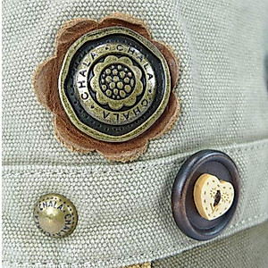 CHALA Womens' Canvas Patch Crossbody Handbag with Keyfob- Sand (Frog - Sand)