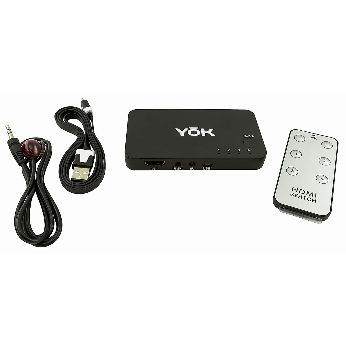YoK Universal 4-Port HDMI 4K Switch. 4K x 2K Switcher Supports PC, PS3, PS4, Xbox One, Classic Consoles and Media Players