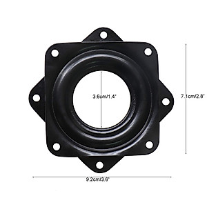 8 Pack 3 Inch Square Lazy Susan Turntable Bearings Hardware Small Rotating Bearing Plate with 150 Pound Capacity (Black)