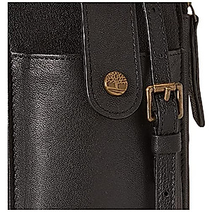 Timberland womens Wallet RFID Leather Crossbody Phone Bag, Black (Cav), One Size US