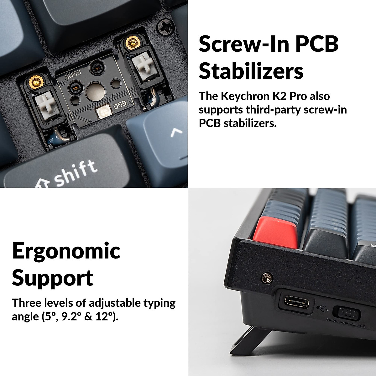Keychron K2 Pro Wireless & Wired RGB Custom Mechanical Keyboard with Hot-swappable K Pro Brown Switch, QMK/VIA Programmable Macro, 75% Layout Aluminum Frame Keyboard for Mac Windows Linux