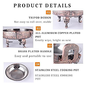 CSUNNY Hot Pot and Food Tomatoes Round Scarab Catering Buffet Server Set Catering Scarab Buffet Warmer for Kitchen Party Buffets,Bronze,Two