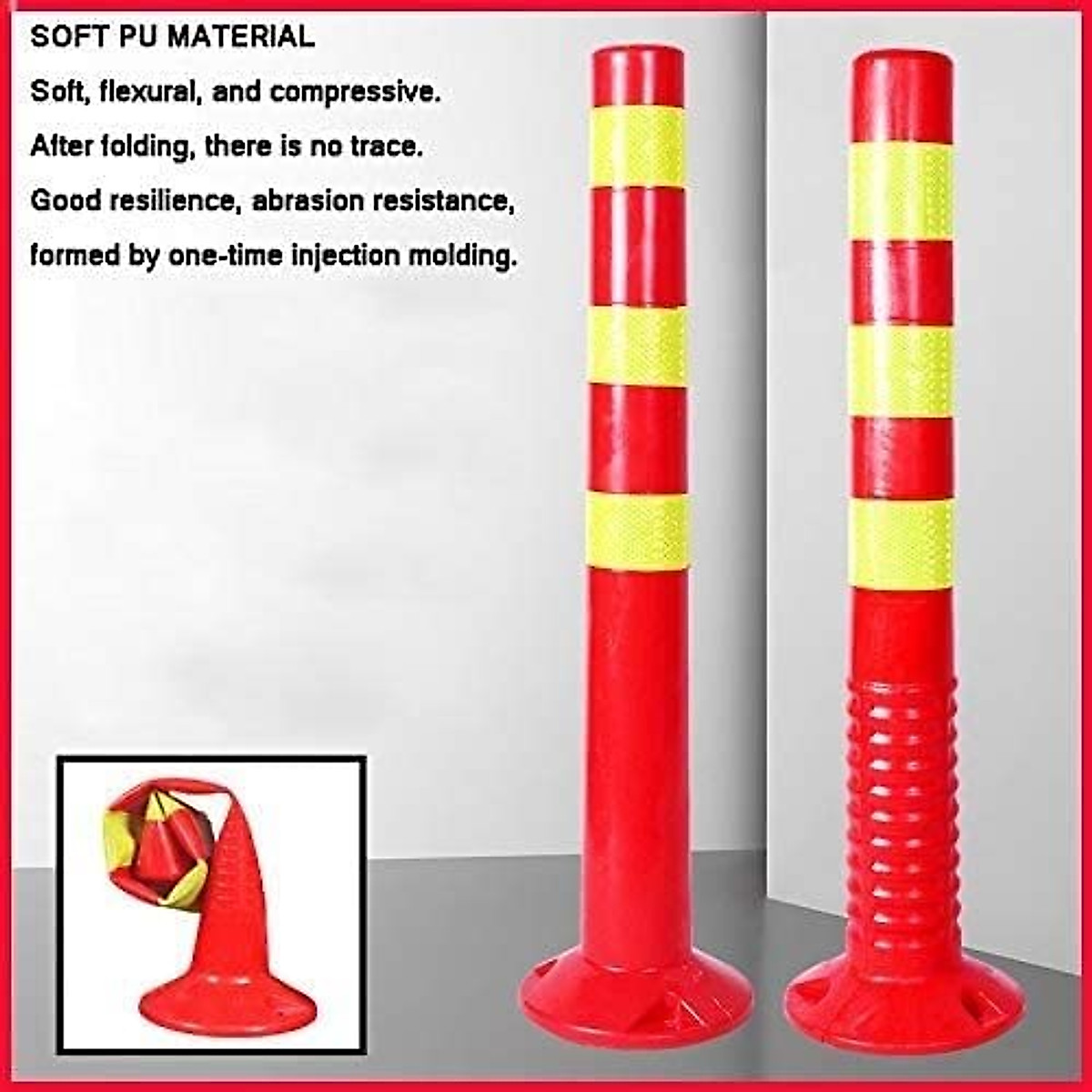 BREWIX Parking Post, Parking Barrier, for Parking Lot Plastic Parking Bollards for Traffic Cones in Lanes Without Commercial Or Private Parking Spaces Parking Bollards Parking (Size : 450x80mm)