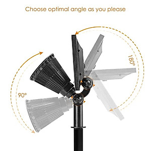 JACKYLED Solar Outdoor Lights, IP67 Waterproof Solar Spot Lights 2-in-1 Wall Light Decorative Lighting for Yard Landscape Lighting Wall Lights Auto On/Off for Pathway Garden, Pack of 4 (Warm)