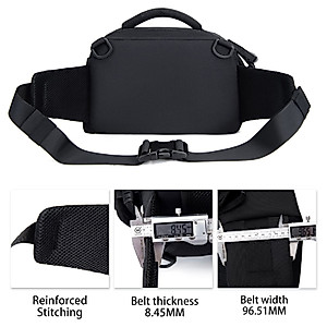 Cwatcun Waist Camera Case DSLR SLR Bag Sling Shoulder Camera Bag Water Resistant Pack for Camera Carrying Case for photographer Hiking Shooting Traveling Men Women
